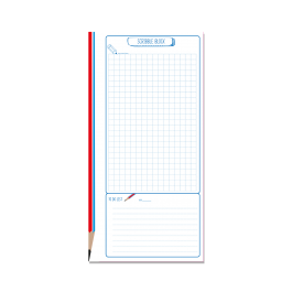 Scribble Block DinLang - 80g - 4/0-färbig bedruckt zu 25 Blatt kopfgeleimt